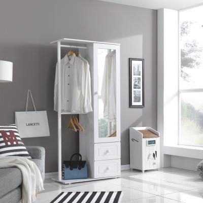 POOM | 아이린 전신거울 수납형 2단 스틸 드레스룸행거800