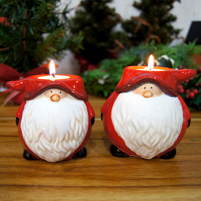 POOM | 동그라미 큐트 산타 캔들 홀더 2p set