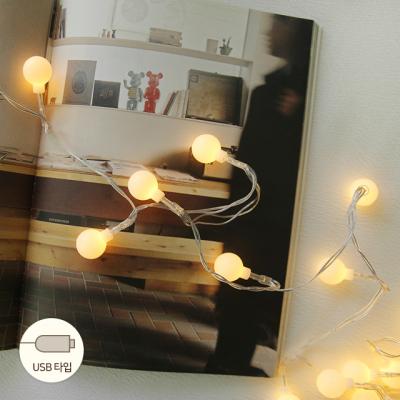 POOM | LED 3M 화이트앵두usb전구 (8패턴점멸)