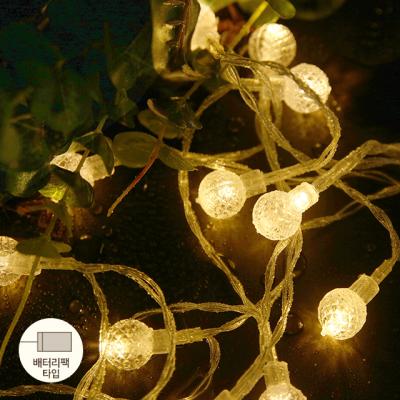 POOM | LED 3M 30구 투명앵두전구 (배터리팩)