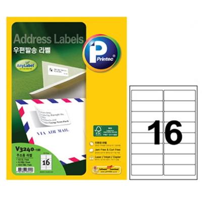 POOM | 프린텍 애니라벨 V3240 (16칸) (100매)