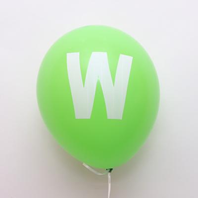 POOM | 30cm 알파벳 인쇄 풍선 W (50개)