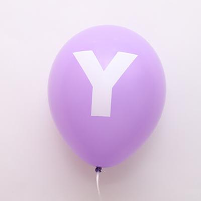 POOM | 30cm 알파벳 인쇄 풍선 Y (50개)
