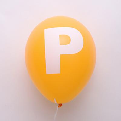 POOM | 30cm 알파벳 인쇄 풍선 P (50개)