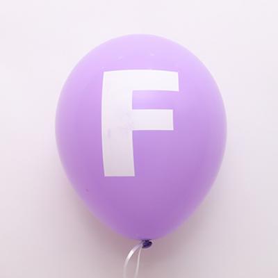POOM | 30cm 알파벳 인쇄 풍선 F (50개)