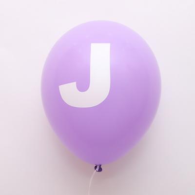POOM | 30cm 알파벳 인쇄 풍선 J (50개)