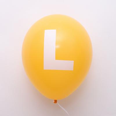 POOM | 30cm 알파벳 인쇄 풍선 L (50개)