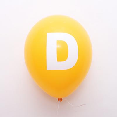 POOM | 30cm 알파벳 인쇄 풍선 D (50개)