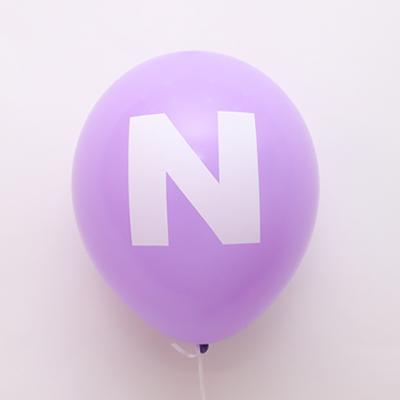 POOM | 30cm 알파벳 인쇄 풍선 N (50개)