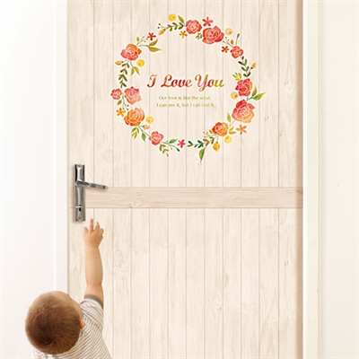POOM | 아이러브유 플라워 ver.1 [현관문시트지/인테리어스티커]