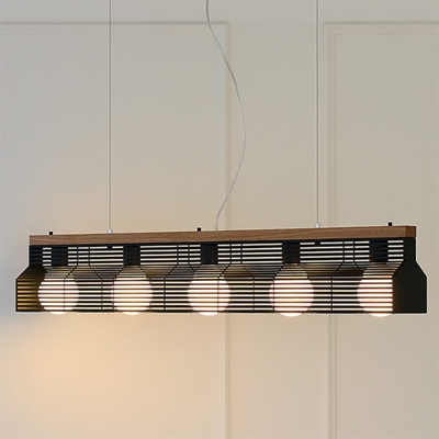 POOM | [LED] 블라인드5등 펜던트-블랙