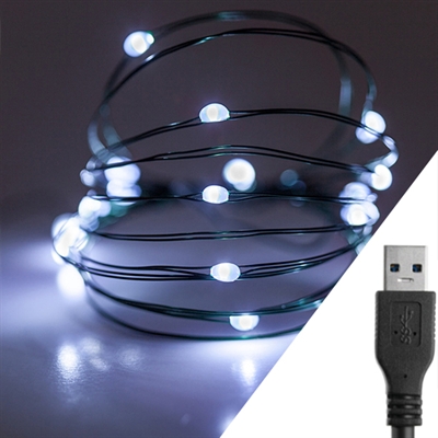 POOM | 스트링라이트 10M USB 화이트_그린 와이어