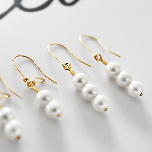 POOM | 14K 담수진주 드롭 귀걸이 이어링 (AAA Grade)