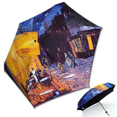 POOM | 차광률99.9% 암막명화5단미니양산-고흐-카페테라스