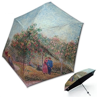 POOM | 차광률99.9% 암막명화5단미니양산-고흐-연인이 있는 정원