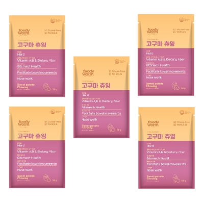 POOM | 저알러지 기능성 애견간식 고구마츄잉50g ×5 (250g)