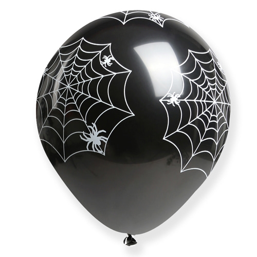POOM | 30cm 할로윈 풍선 (거미줄 블랙) - 50개입