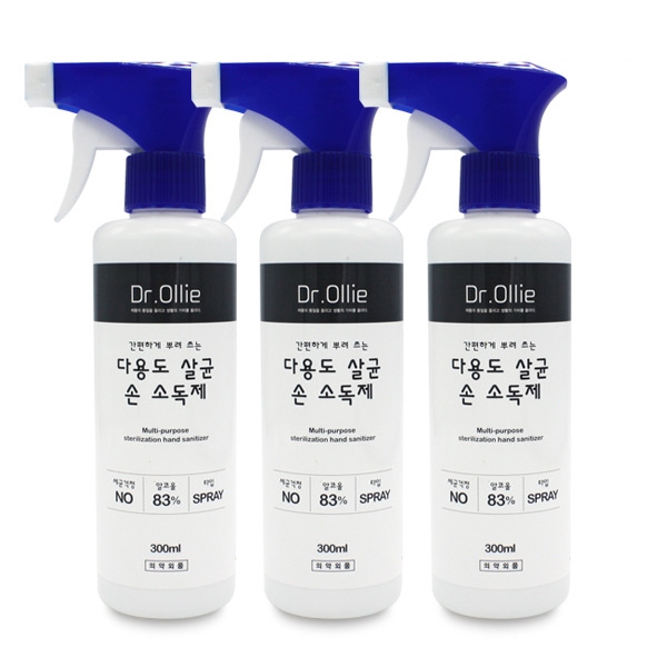 POOM | 닥터올리 살균 손 소독제 300ml x3 (에탄올83%)