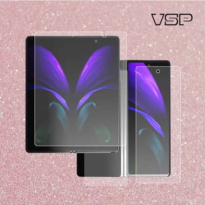 POOM | 갤럭시 Z 폴드2 5G 항균 액정+핑크 스킨 필름 각2매