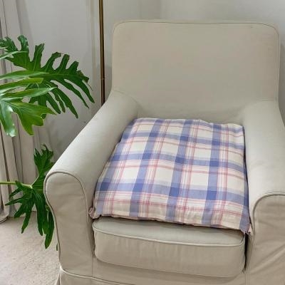 POOM | 디어 파스텔체크 좌식 대형방석 60x60 1P