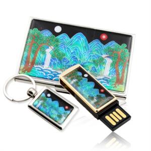 POOM | 파스텔 (일월오봉도) 자개(USB 32G+명함지갑+열쇠고리) 3종세트