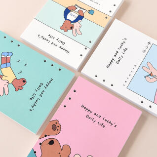 POOM | A5 해피앤럭키 6공 다이어리 리필 표지&내지 (만년형)