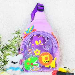 POOM | EVA 스티커 투명 미니 슬링백 꾸미기 - 보라