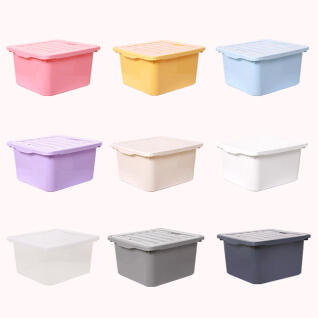 POOM | 레브 옷 수납 리빙박스 L 4P 투명 뚜껑 팬트리 정리함