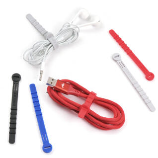 POOM | 선 정리용 실리콘 케이블 타이 홀더 4P SET