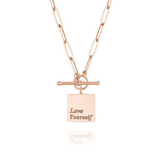 POOM | 메종드쉬 14K 골드 금 목걸이 사각 댕글 체인