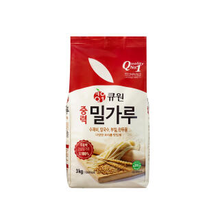 POOM | 큐원 밀가루 중력(다목적용)밀가루 3kg