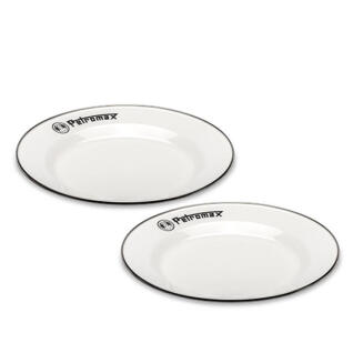 POOM | 에나멜 플레이트 캠핑용 접시(2개입) 화이트 18cm