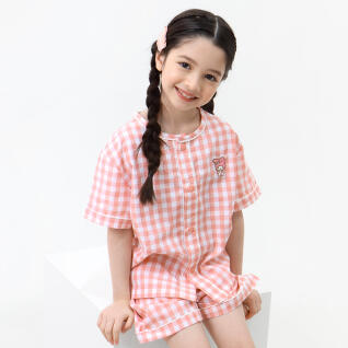 POOM | 마이멜로디 아동 선염체크 5부 잠옷세트 PK