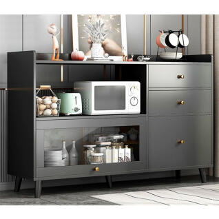 POOM | 초대형 전자레인지 선반(120cm) (블랙)