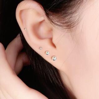 POOM | 은귀걸이 실버볼 큐빅볼 귀걸이 큐빅 3mm-6mm 10017