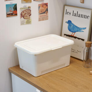 POOM | 탑백 대형 리빙박스 24L 4P 수납 옷 정리함 (+네임텍)