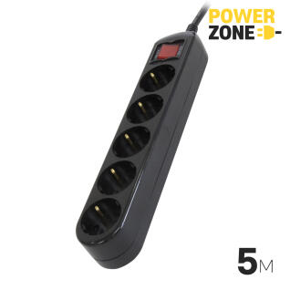 POOM | [파워존] 국산 멀티탭 메인 일반 스위치 5구 5M 블랙