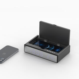 POOM | [RE_QM] UV 살균기 무선충전기 / LED 탁상시계 QWC-UV300