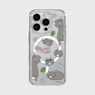 POOM | heycat drawing pattern [맥세이프 젤하드 폰케이스]