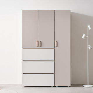 POOM | 켈린 드레스룸 1200 서랍 행거 옷장 세트