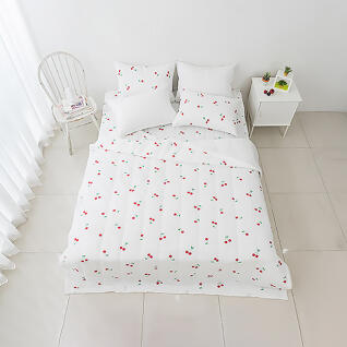 POOM | SUMMER Cherry 시어서커 이불Q+패드세트