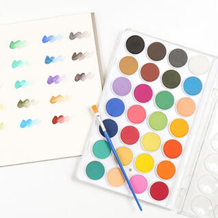 POOM | 55 민화샵 솔리드 고체물감 팔레트 12색 28색