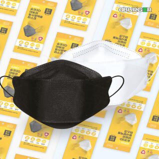 POOM | 국내제조 KF-94 숨코마스크(대형플러스) 1매 화/블랙