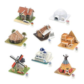 POOM | 3D입체퍼즐 세계전통가옥 8종 모형 만들기