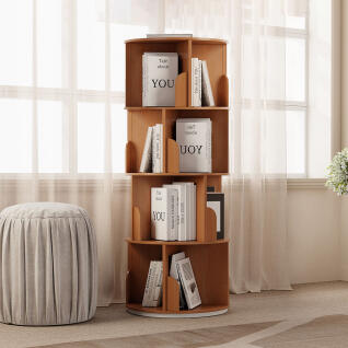 POOM | 샘회전책장 500 5단 책꽂이 원형 수납 360도