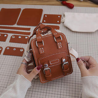 POOM | DIY 손바느질 가죽가방 키트(미니백/브라운)