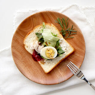 POOM | 심플 우드 원형접시 (대) 23cm