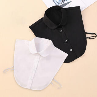 POOM | 셔츠 넥 카라 레이어드 페이크 케이프 2type DD-11793