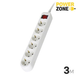POOM | [파워존] 국산 멀티탭 메인 일반 스위치 6구 3M화이트