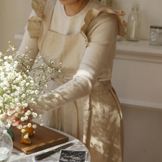 POOM | 내츄럴 프릴 앞치마 2type